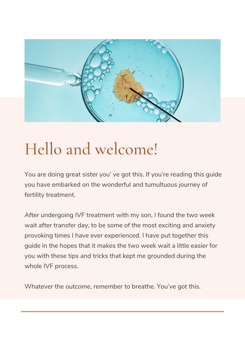 IVF Workbook, Two Week Wait Download Printable Worksheet - Etsy