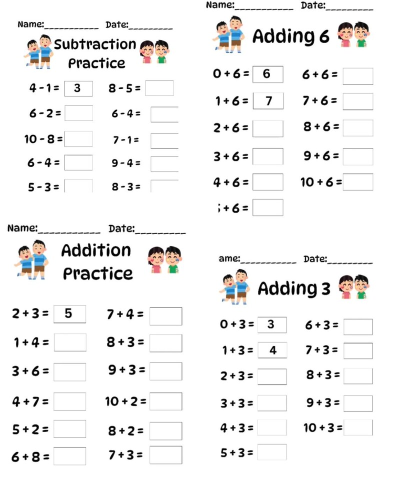 Addition & Subtraction Worksheets | Kindergarten-first Grade Math ...
