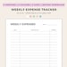 Simple Weekly Expense Tracker Printable, Weekly Spending Log, Money ...
