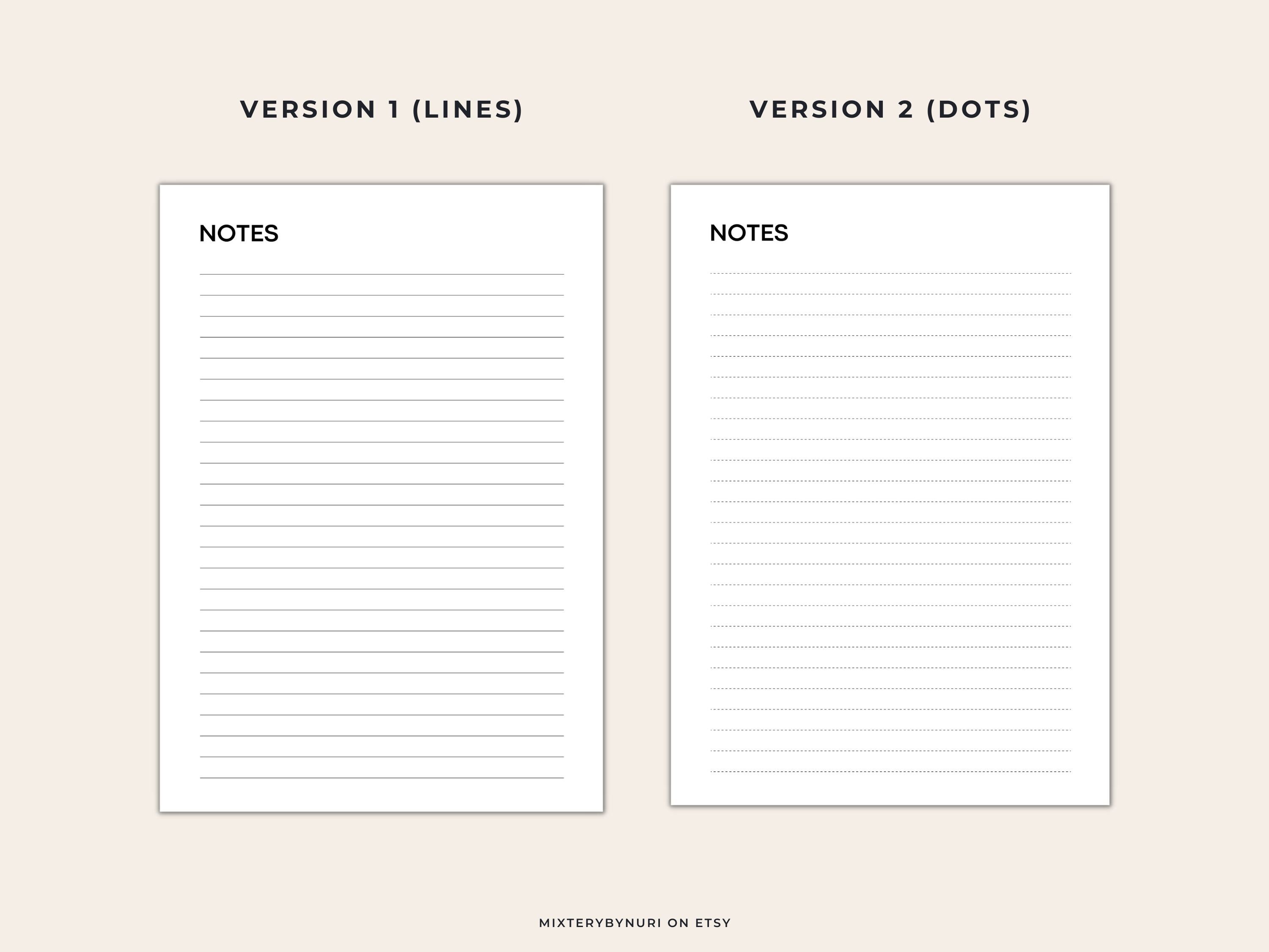 Notes Page Printable Template, Note Taking, Blank Writing Papers, Notes ...