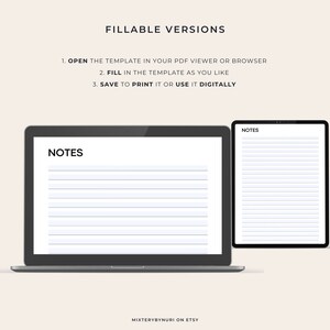 Notes Page Printable Template, Note Taking, Blank Writing Papers, Notes ...