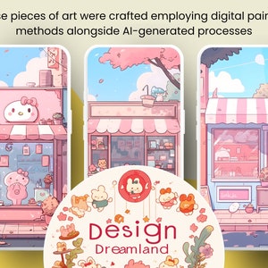 Little Pink Shop Wallpaper: Pastel Kawaii Desktop Wallpaper, Cute ...