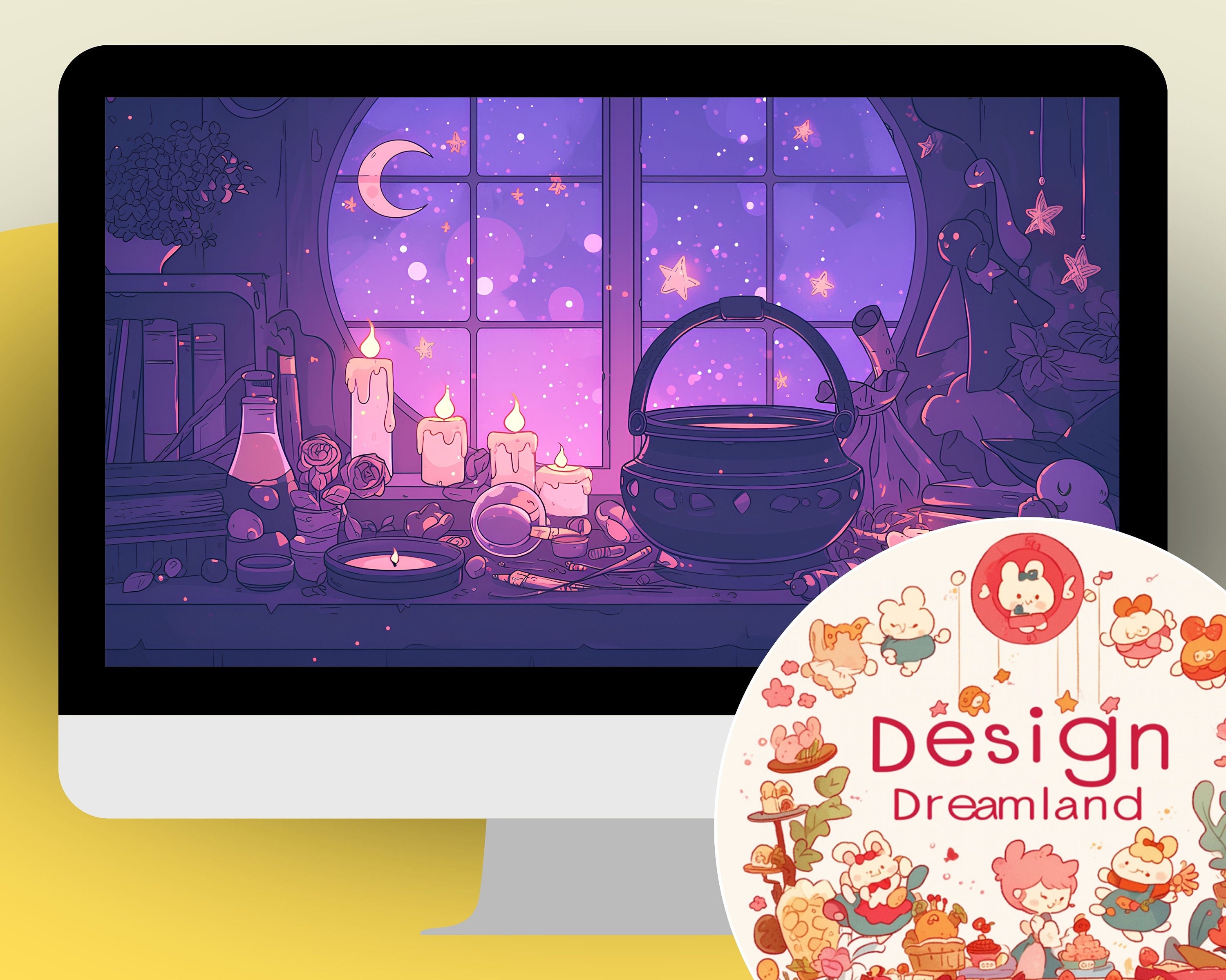 Witchy Wallpaper Screensaver - Cute Witch Aesthetic, Digital Desktop ...