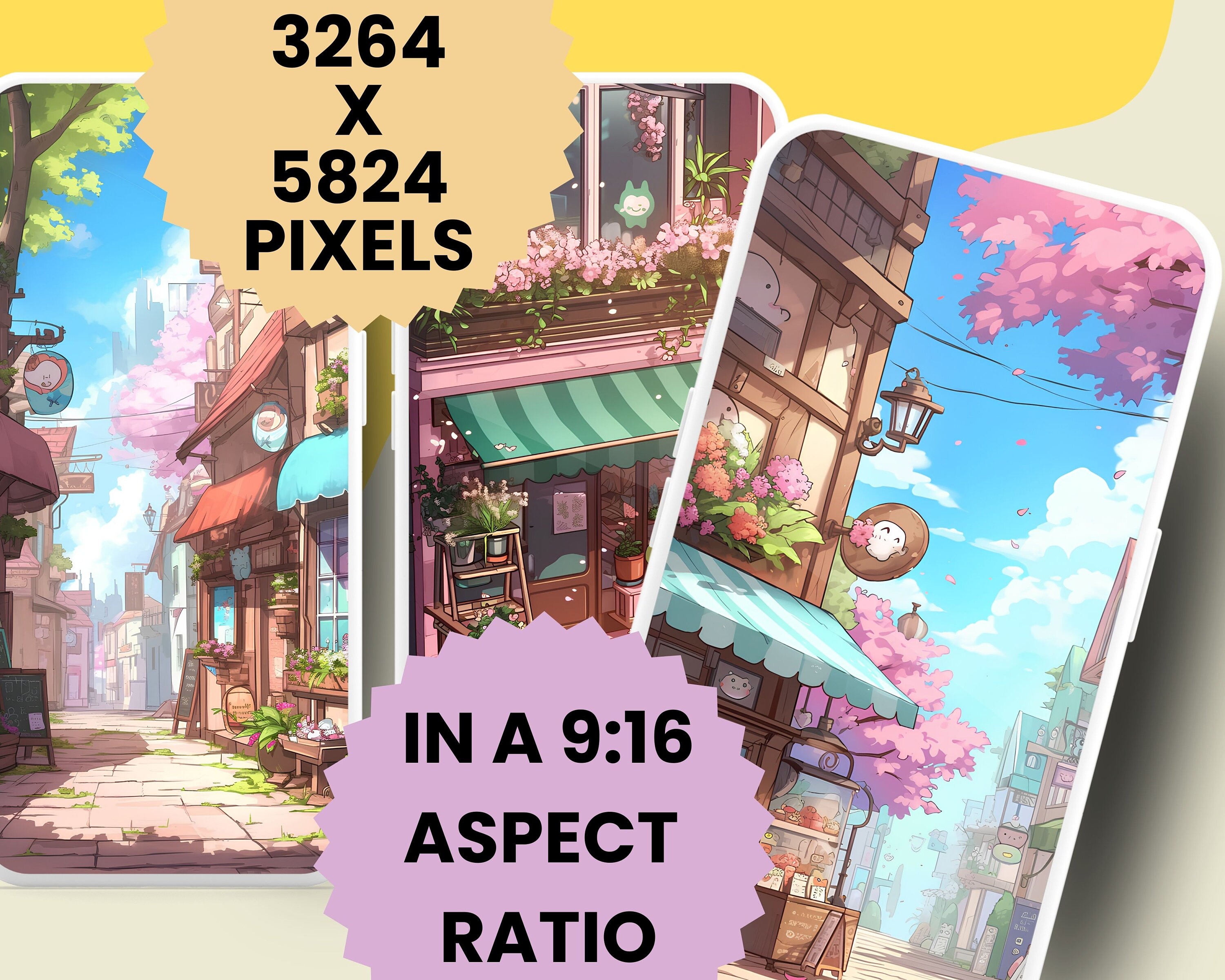 Cozy Shops Wallpaper Lofi Pastel Pink Screensaver, Charming Phone and ...