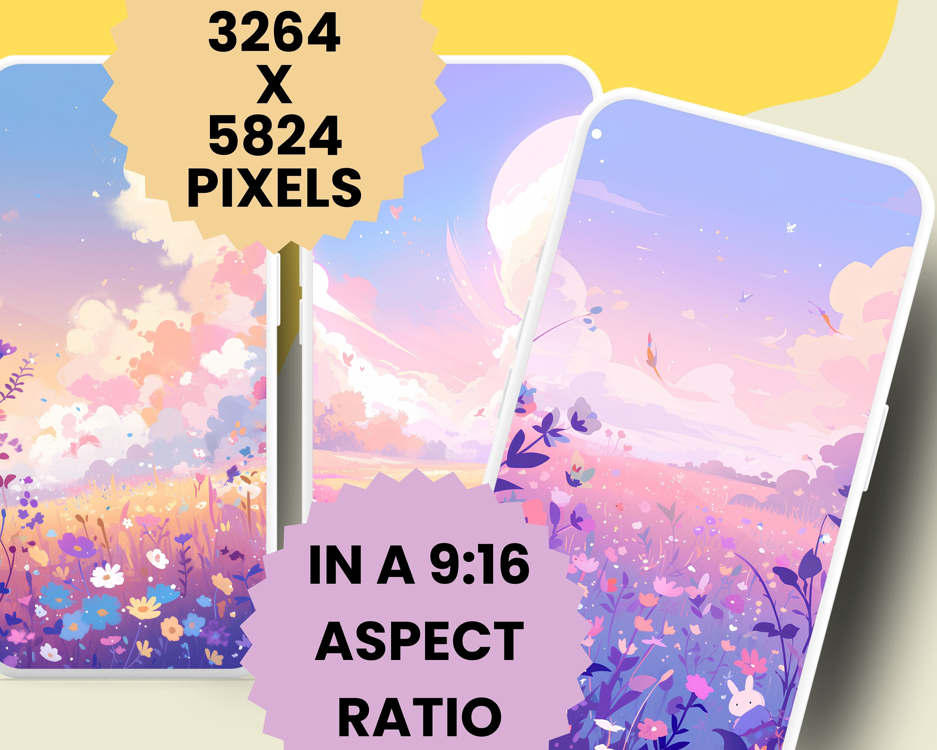 Dreamy Pastel Screensaver Wallpaper Anime Meadow Scene for Desktop ...
