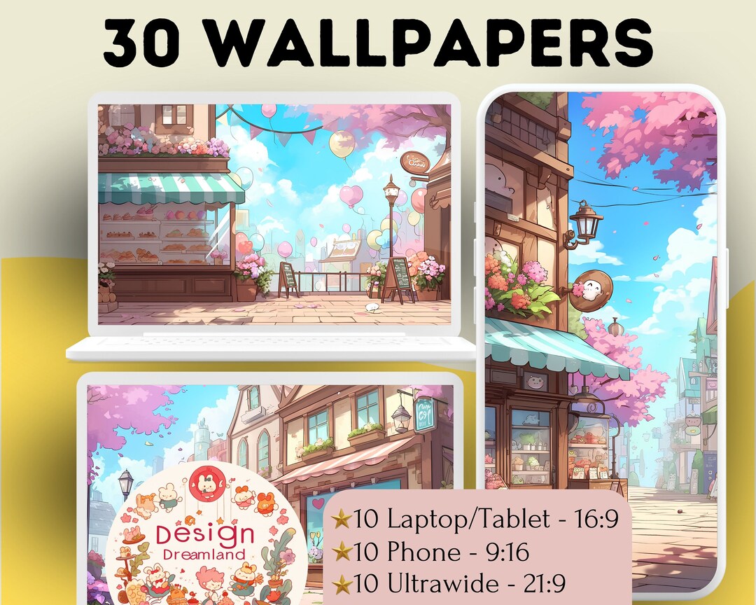 Cozy Shops Wallpaper - Pastel Pink Lofi Background, Cute Screensaver ...