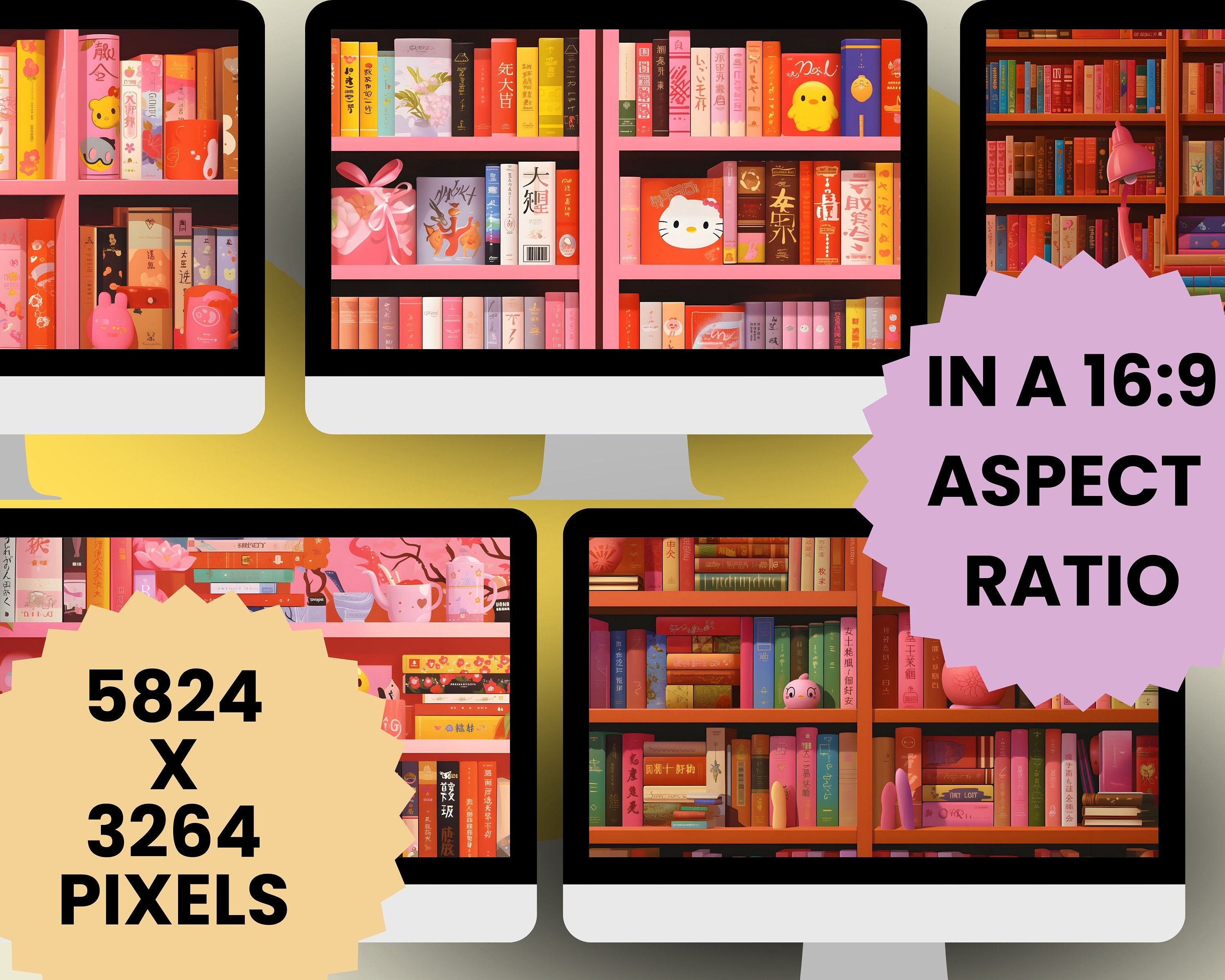 Lofi Wallpaper Book Wallpaper Kawaii Bookcase Design, Cute Screensaver ...