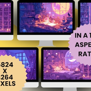 Witchy Wallpaper Screensaver - Cute Witch Aesthetic, Digital Desktop ...