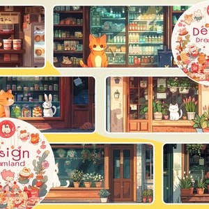 Cozy Cat Wallpaper Pastel Kawaii Cat Screensaver, Cute Lofi Desktop ...