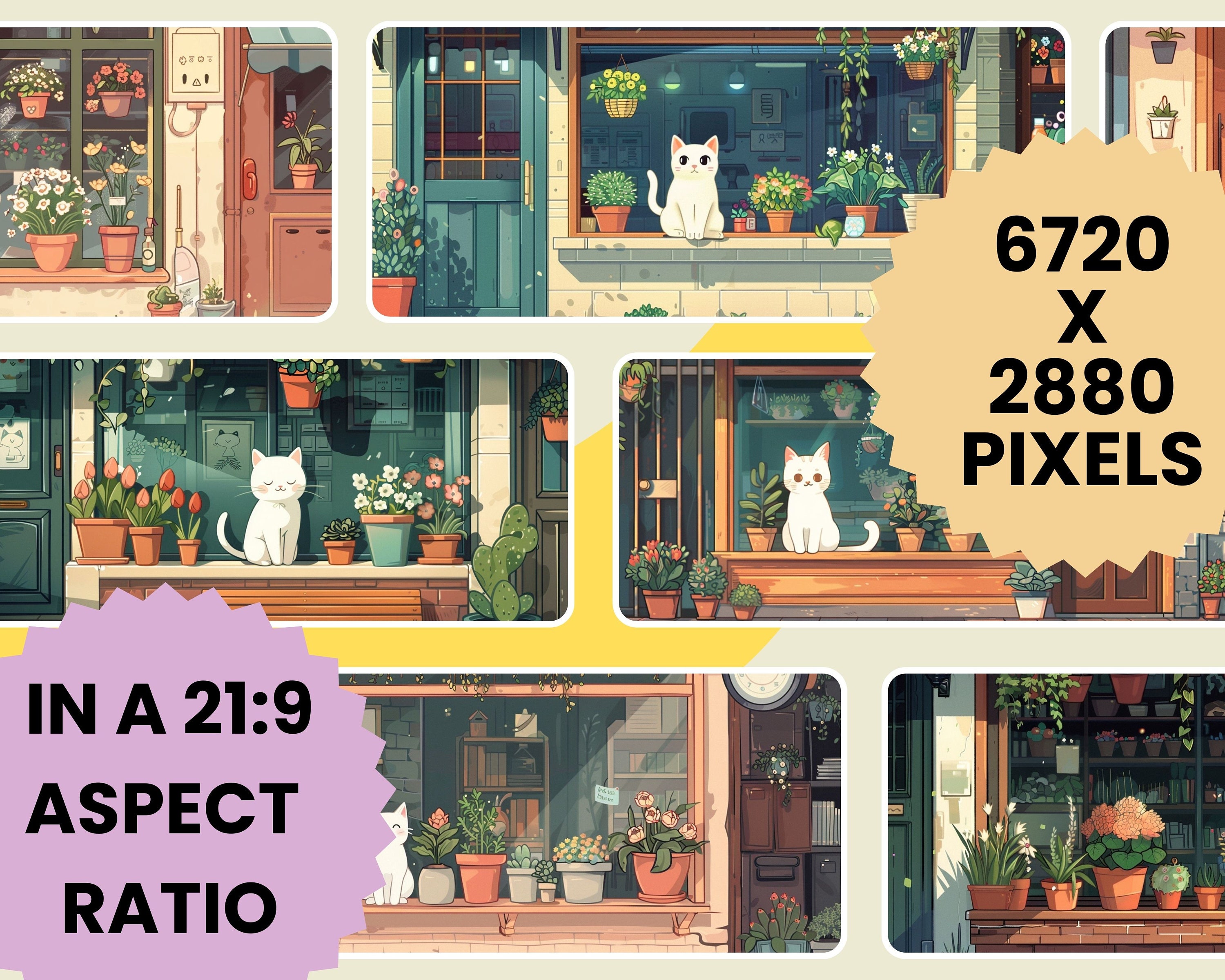 Cozy Cat Wallpaper Pastel Kawaii Cat Screensaver, Cute Lofi Desktop ...