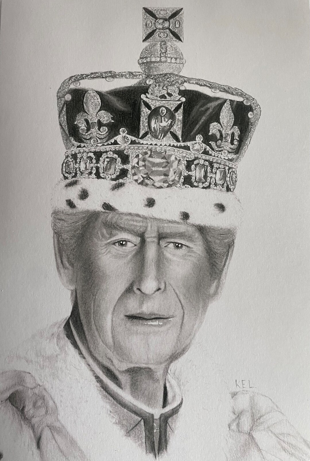 King Charles Drawing A4 Prints - Etsy
