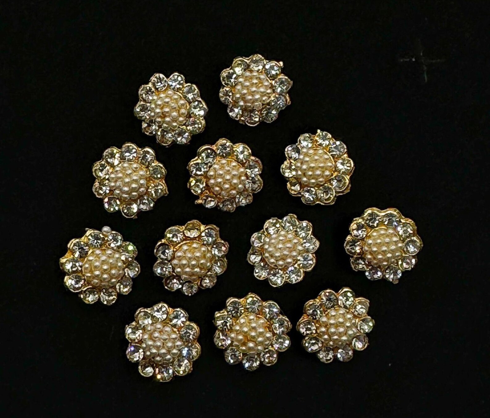 Rhinestone Jewel Buttons: Silver Finish Bridal Sewing Buttons - Etsy