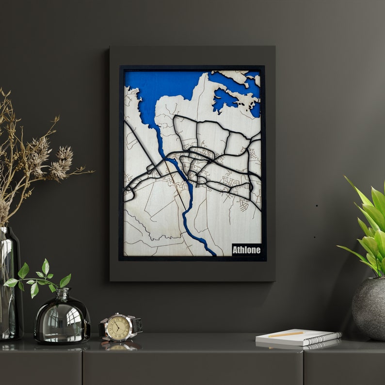 Athlone City Laser Cut Layered Map / 3D Map / Handmade City Map ...