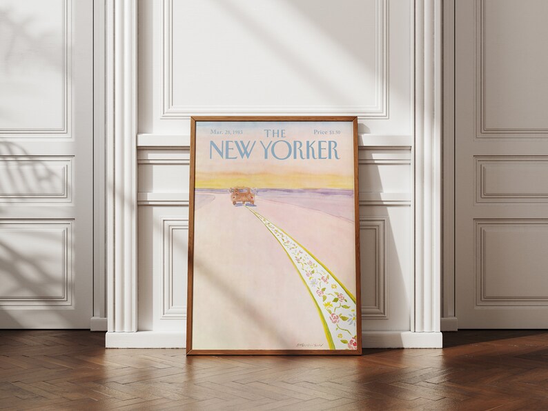 The New Yorker Magazine Cover Poster, Mar 28 1983, Pink Car Poster, Mid ...
