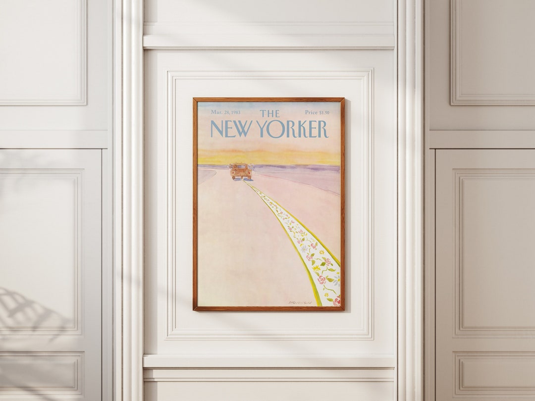 The New Yorker Magazine Cover Poster, Mar 28 1983, Pink Car Poster, Mid ...