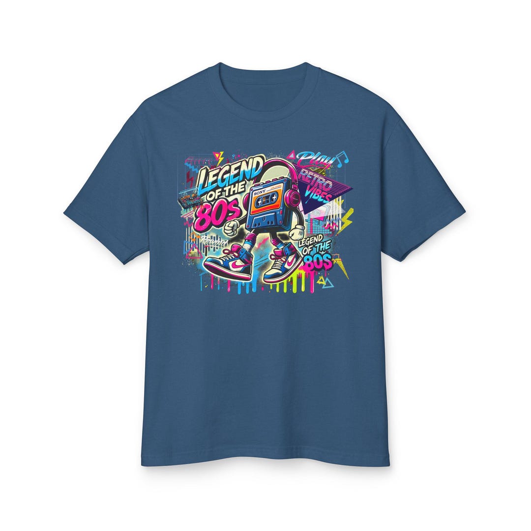 80s Street Art Graffiti Walkman Unisex Tee, Neon Retro Music Culture ...