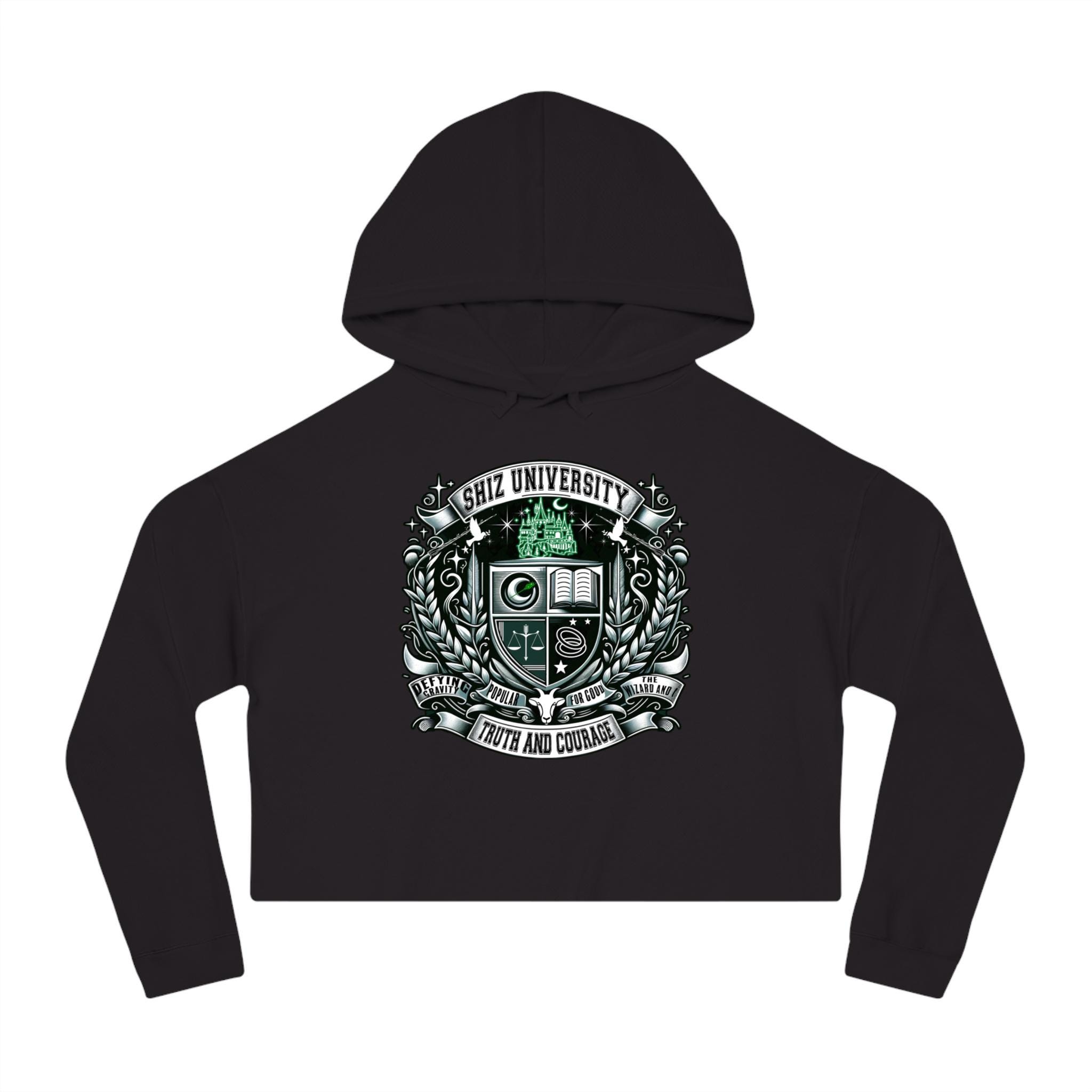 Wicked Shiz University Crest Women's Cropped Hooded Sweatshirt - Etsy