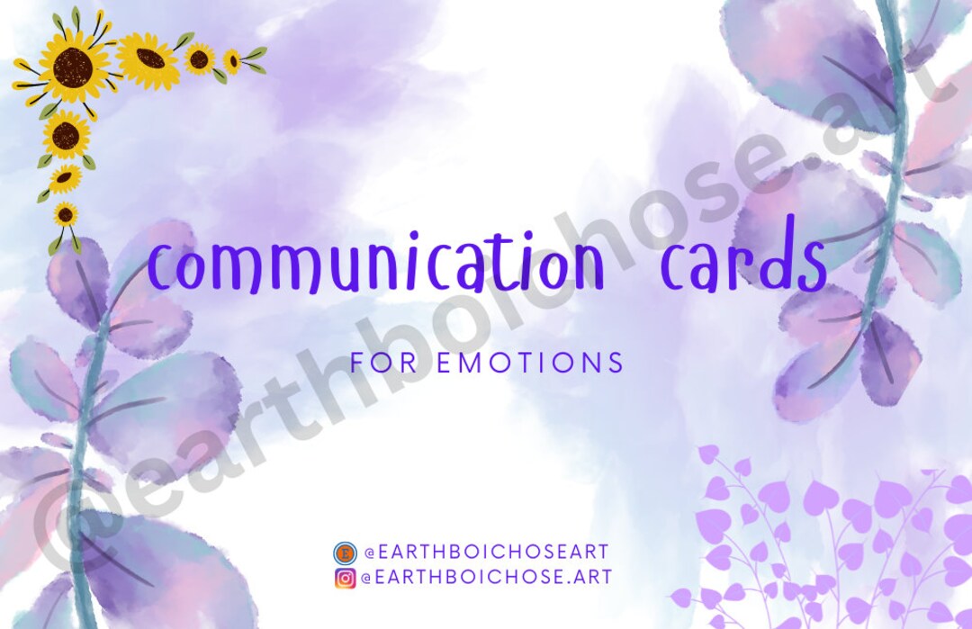 Emotions Communication Cards Non Speaking Non Verbal Semi Verbal Autism ...