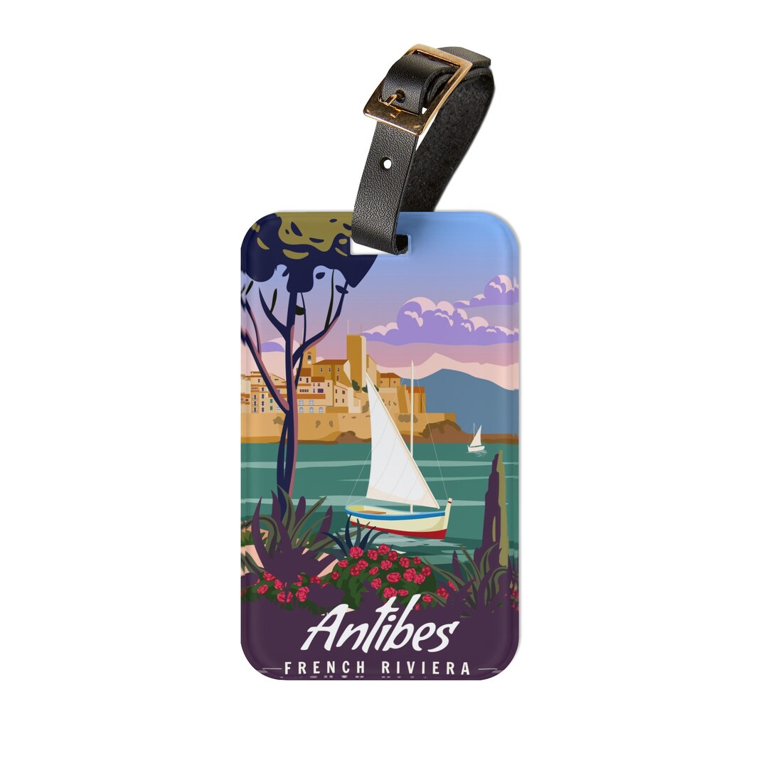 Antibes French Riviera Retro Luggage Tag - Etsy