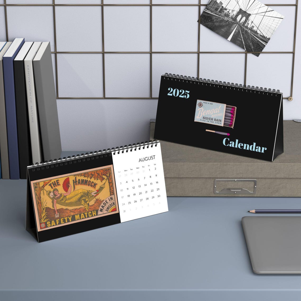 Vintage Matchbox Calendar-2025 Desktop-retro Match Box Covers From ...