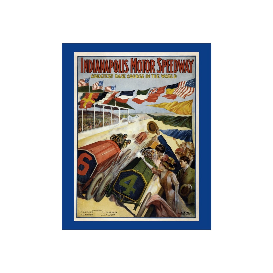 Indianapolis Motor Speedway Poster Vintage Reproduction High Quality ...