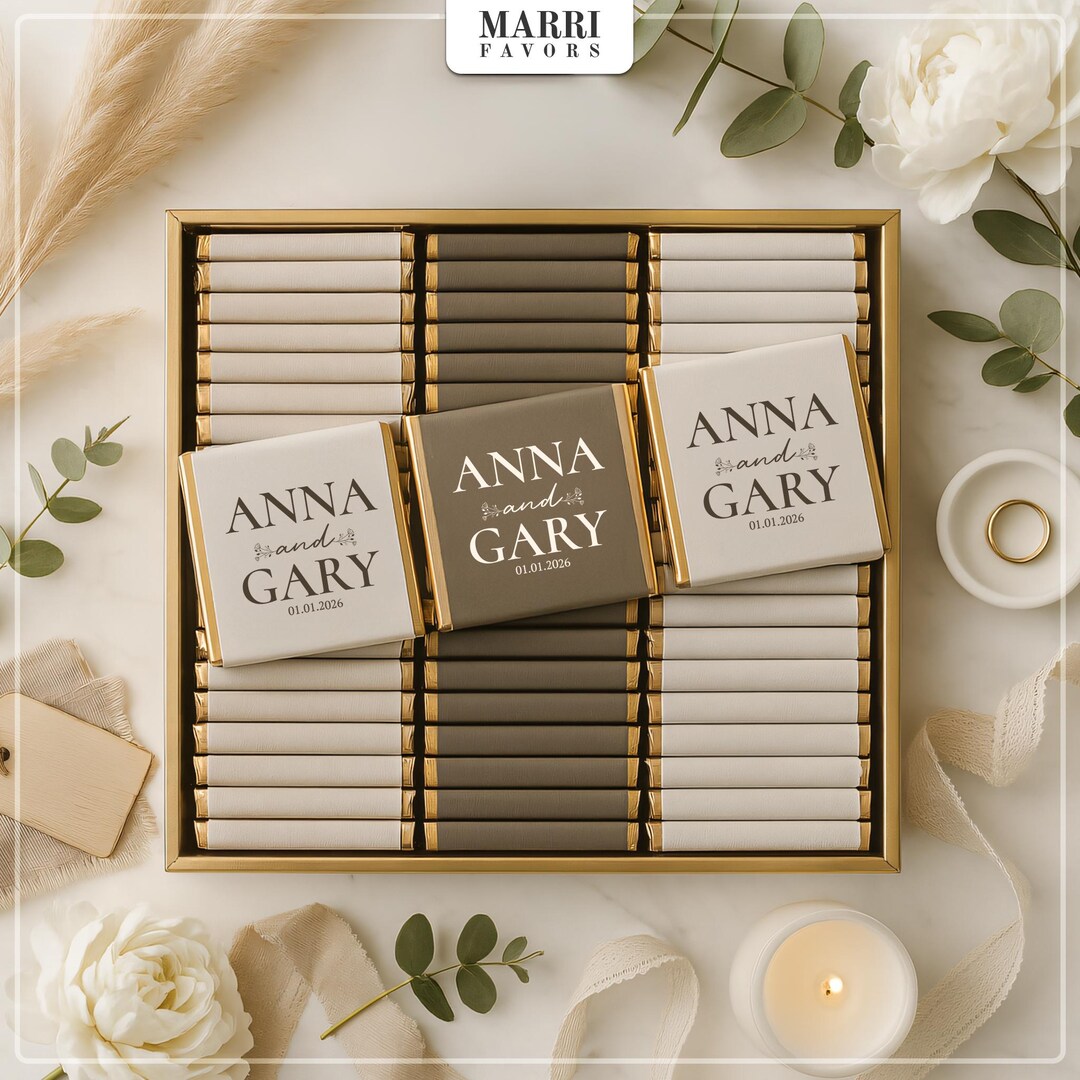 Personalized Wedding Chocolate Favors: Elegant Party Keepsakes, 50PCS ...