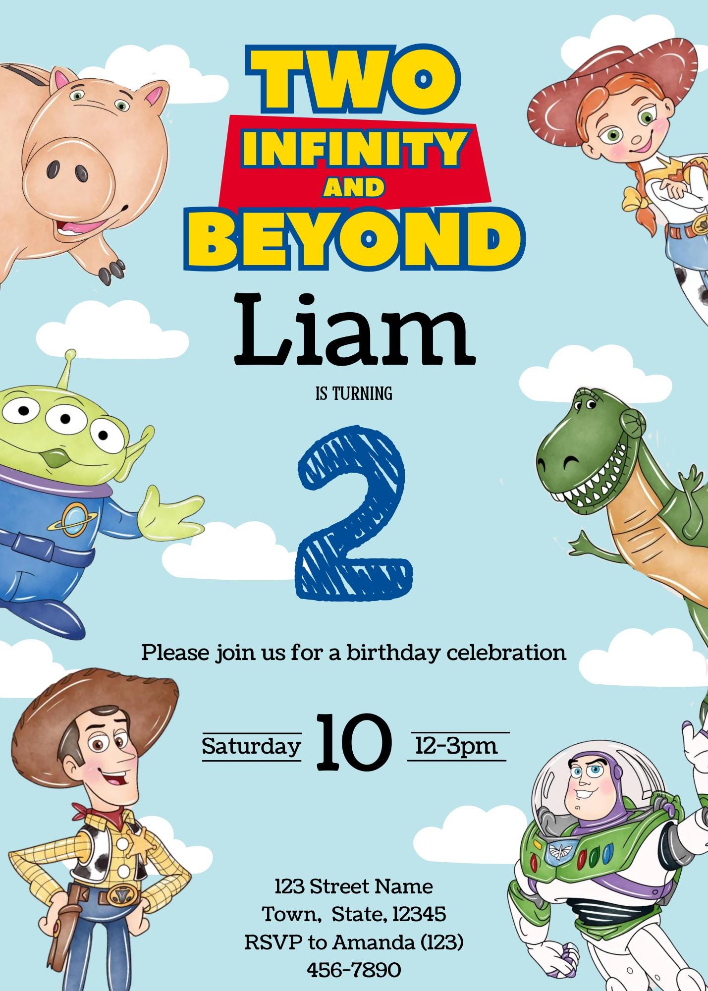 Two Infinity and Beyond | Toy Story Themed 2nd Birthday Invitation ...