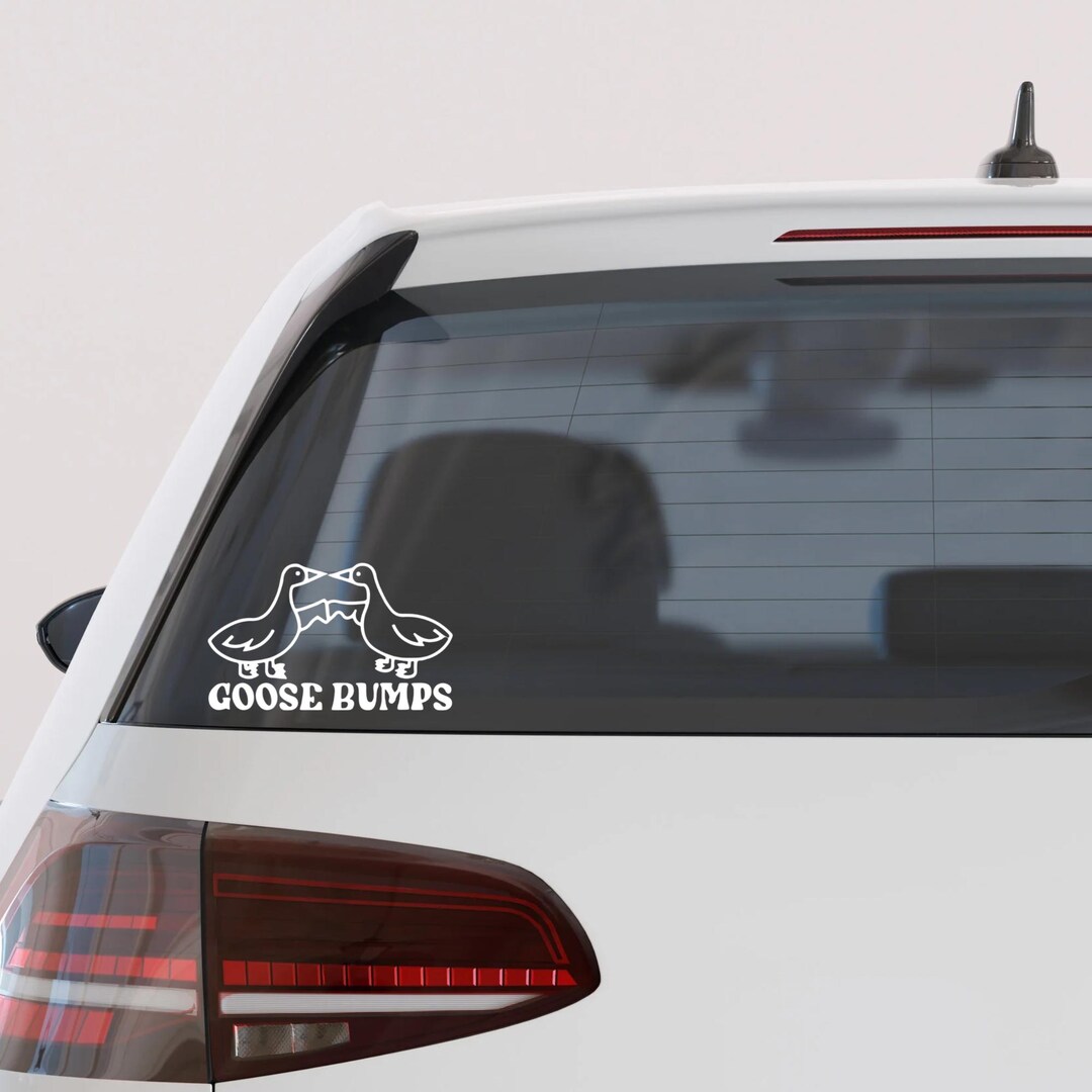 Goose Bumps” Funny Vinyl Decal Geese Fist Bump Car Sticker – White - Etsy