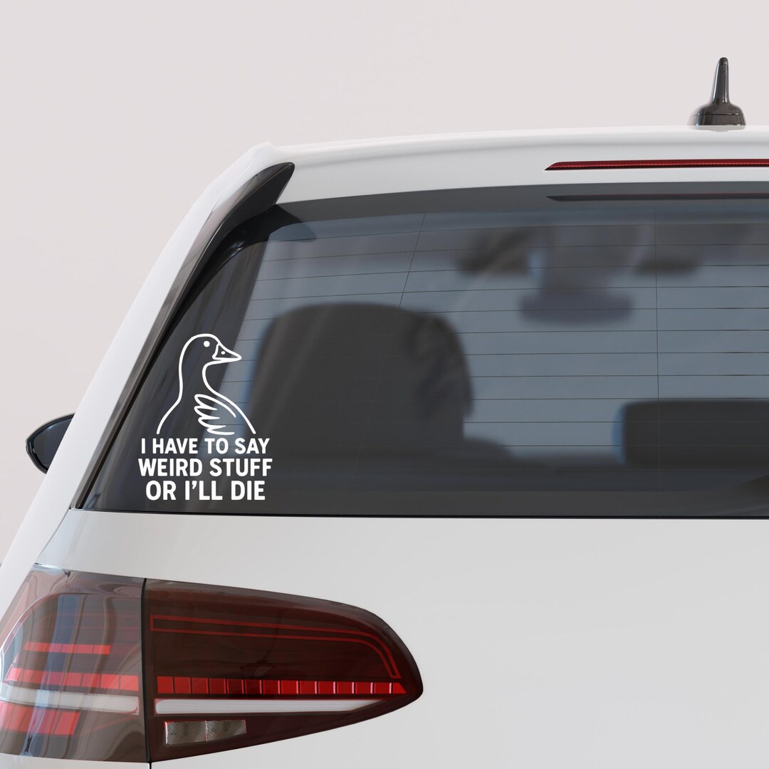 I Have to Say Weird Stuff Decal | Funny Goose White Vinyl Sticker - Etsy