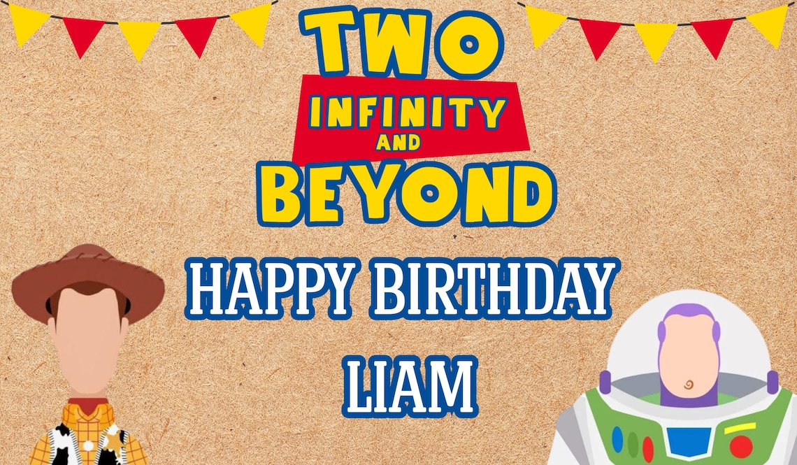 Two Infinity and Beyond Birthday Banner | Custom Hand Painted Toy Space ...