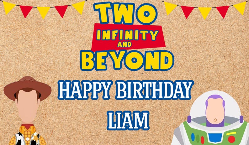 Two Infinity and Beyond Birthday Banner | Custom Hand Painted Toy Space ...