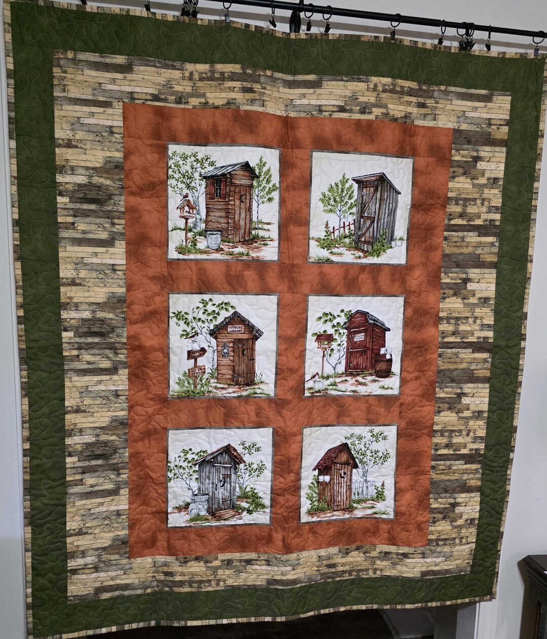 Outhouse Quilt With Matching Pillows - Etsy