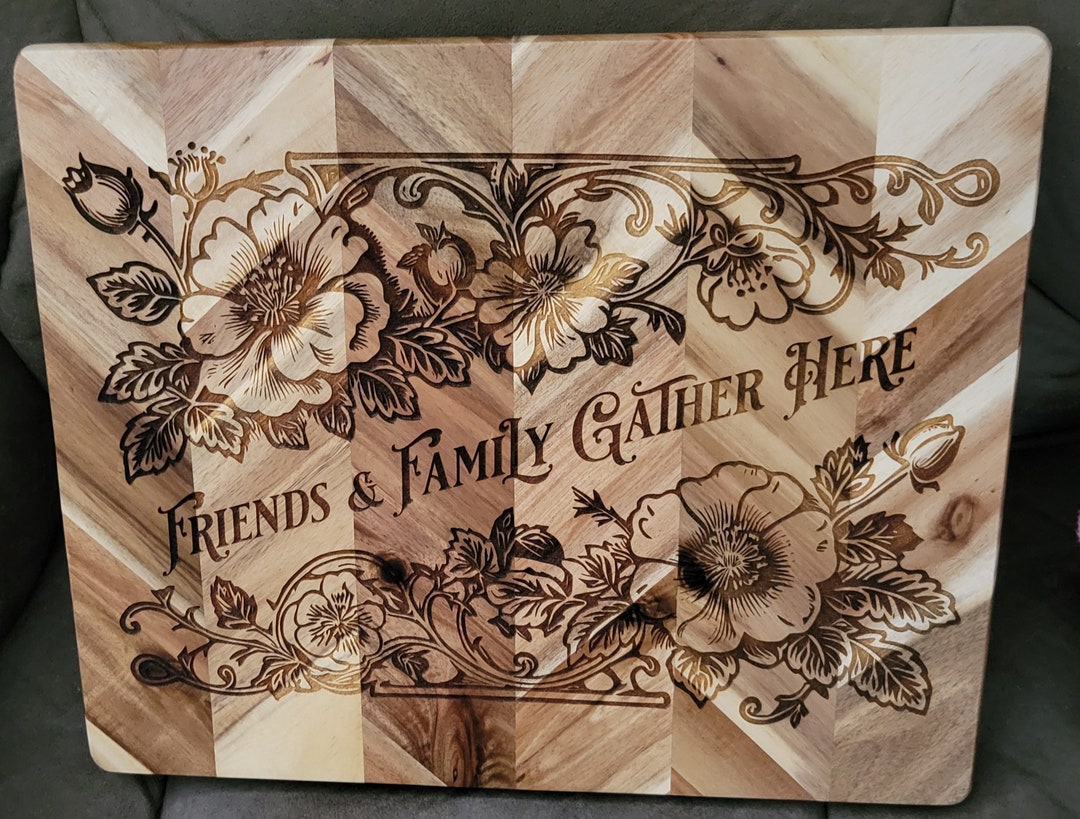 Acai Wood Cutting Board Laser Engraved - Etsy