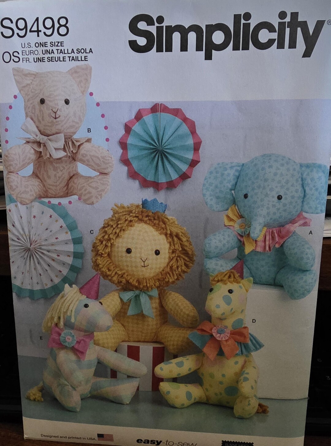 Simplicity 9498 Stuffed Toys Pattern - Etsy