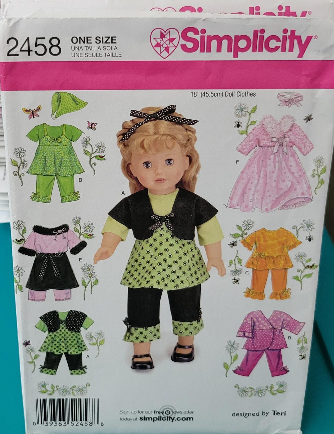 Simplicity 2458 18" Doll Clothes Pattern - Etsy