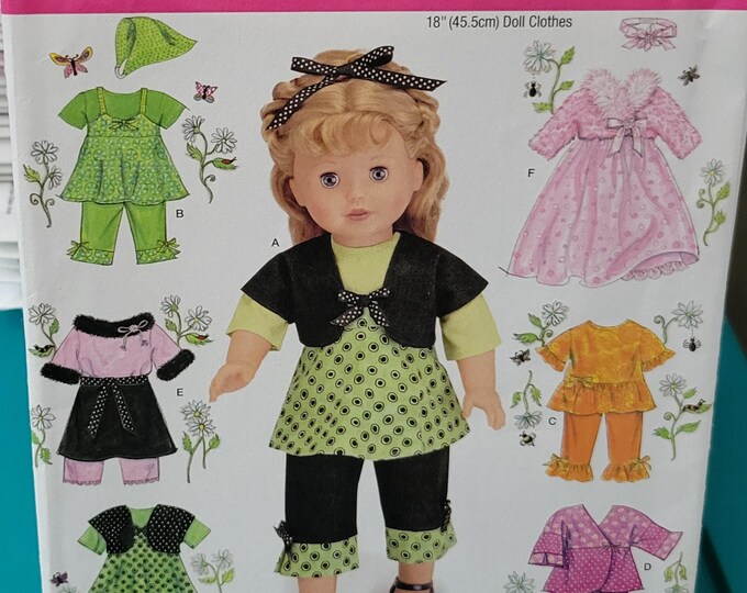 Simplicity 2458 18" Doll Clothes Pattern - Etsy