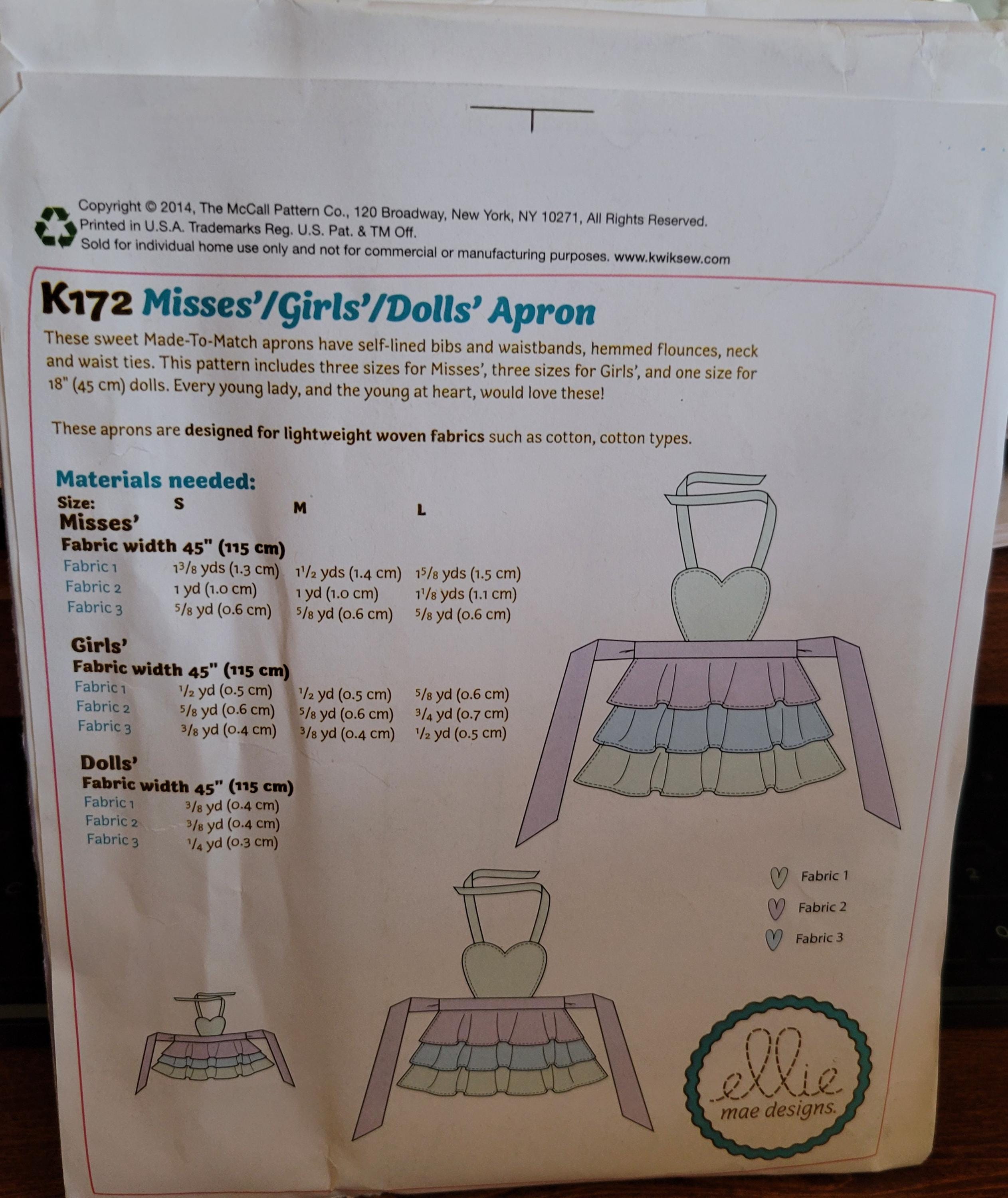 Ellie Mae Mommy/ Me/ Dolly Apron Pattern - Etsy