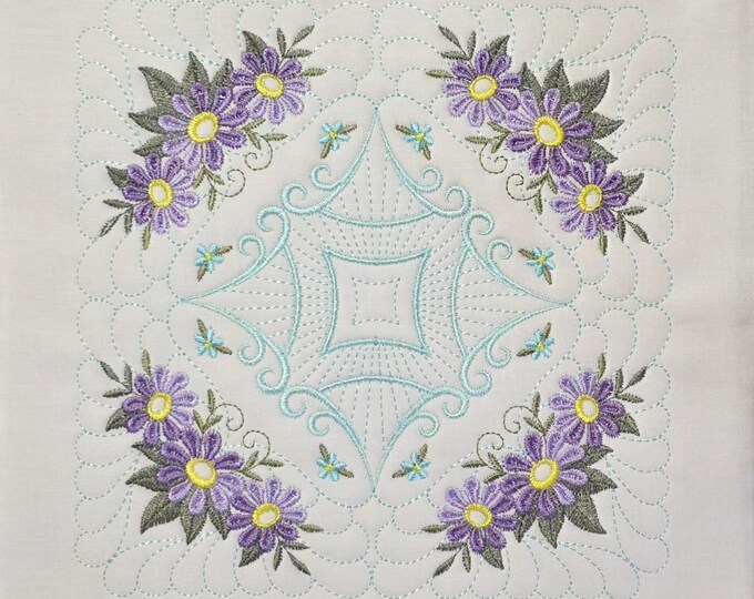 Machine Embroidered Quilt Blocks - Etsy