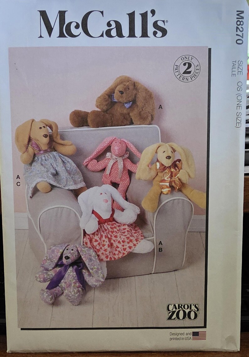 Mccalls 8270 Bunny and Clothes Pattern - Etsy