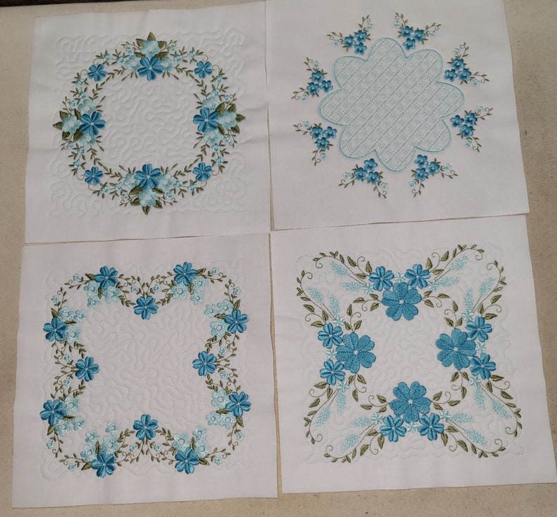 Machine Embroidered Quilt Blocks - Etsy