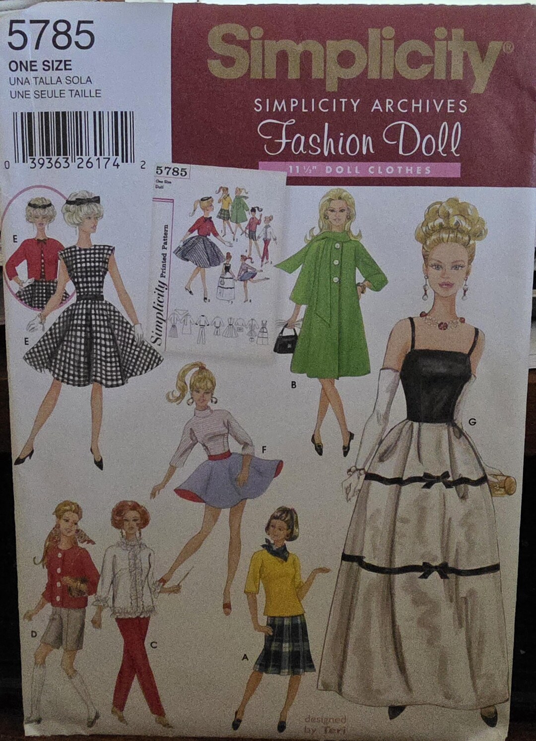 Simplicity 5785 Barbie Clothes Pattern - Etsy