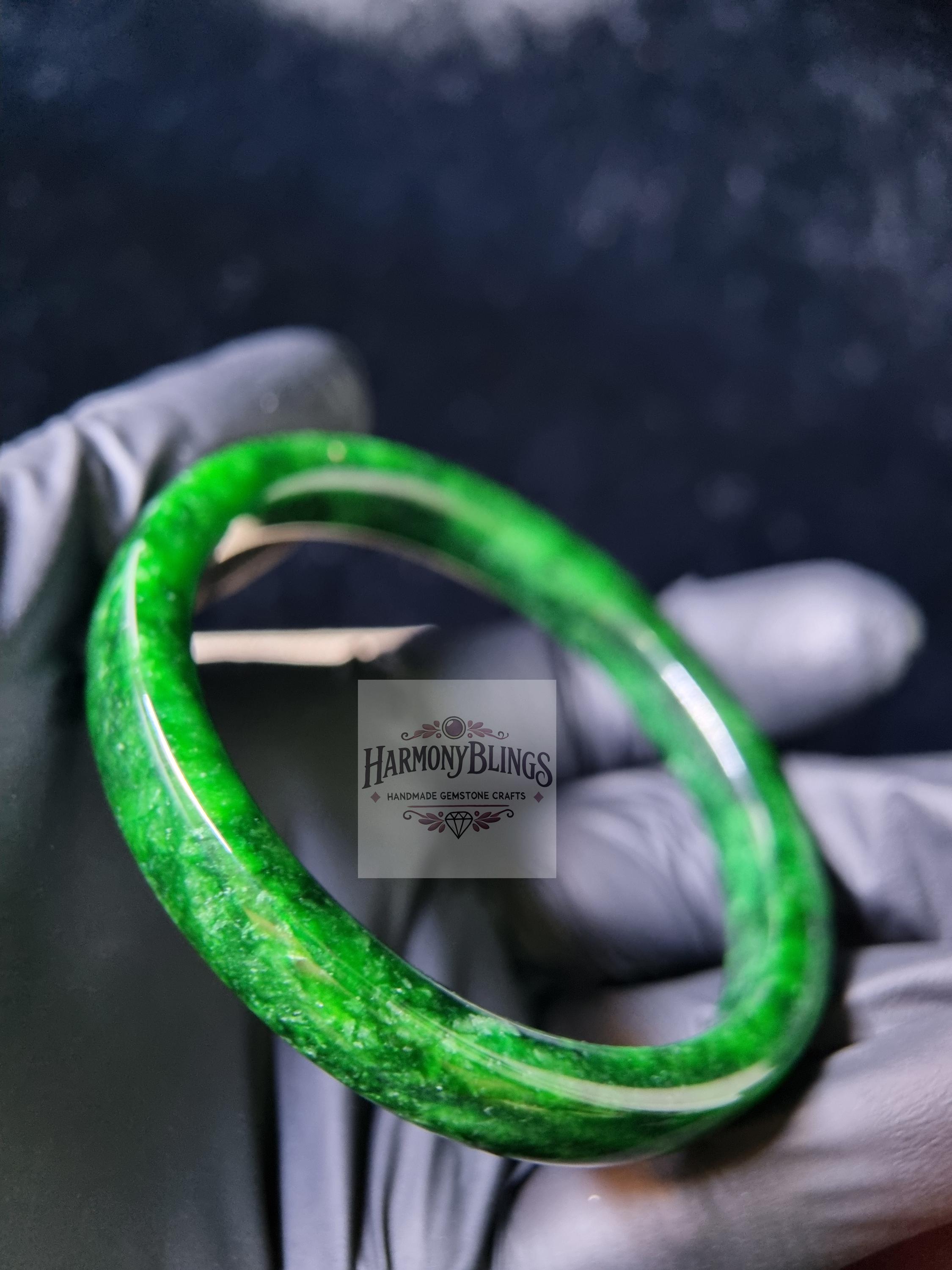 High-quality Green Jadeite Bangle Certified Natural Jade Bracelet ...