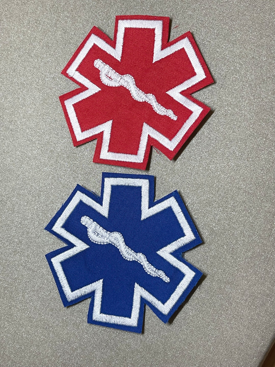 EMS EMT CADUCEUS Blue Medic Snake Patch Morale American Red Line Doctor ...