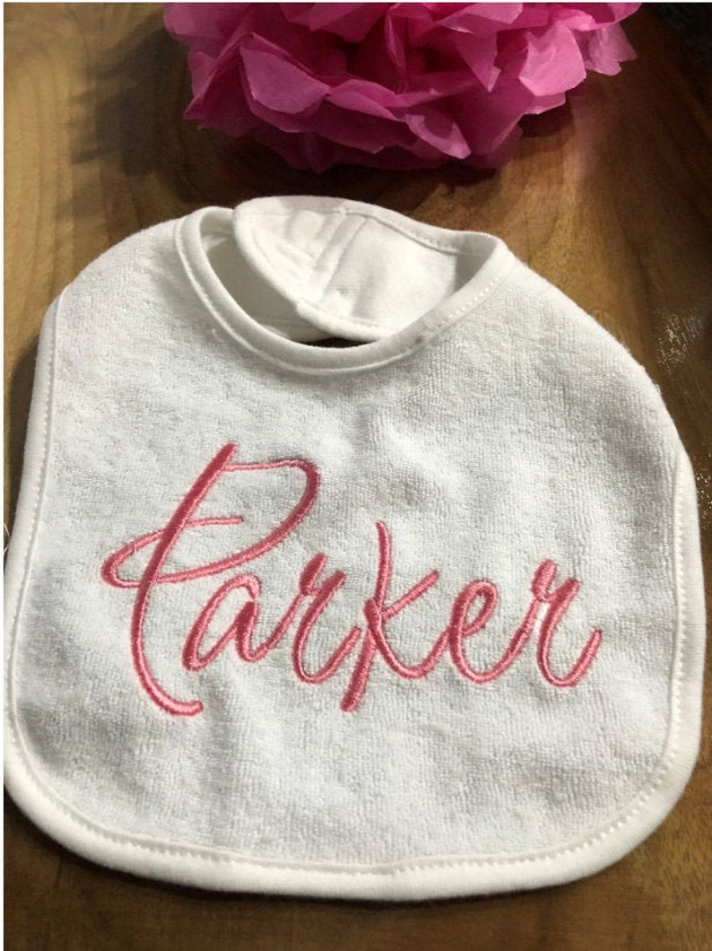 Personalized Monogram Bib Embroidered Bib Monogrammed Bib - Etsy