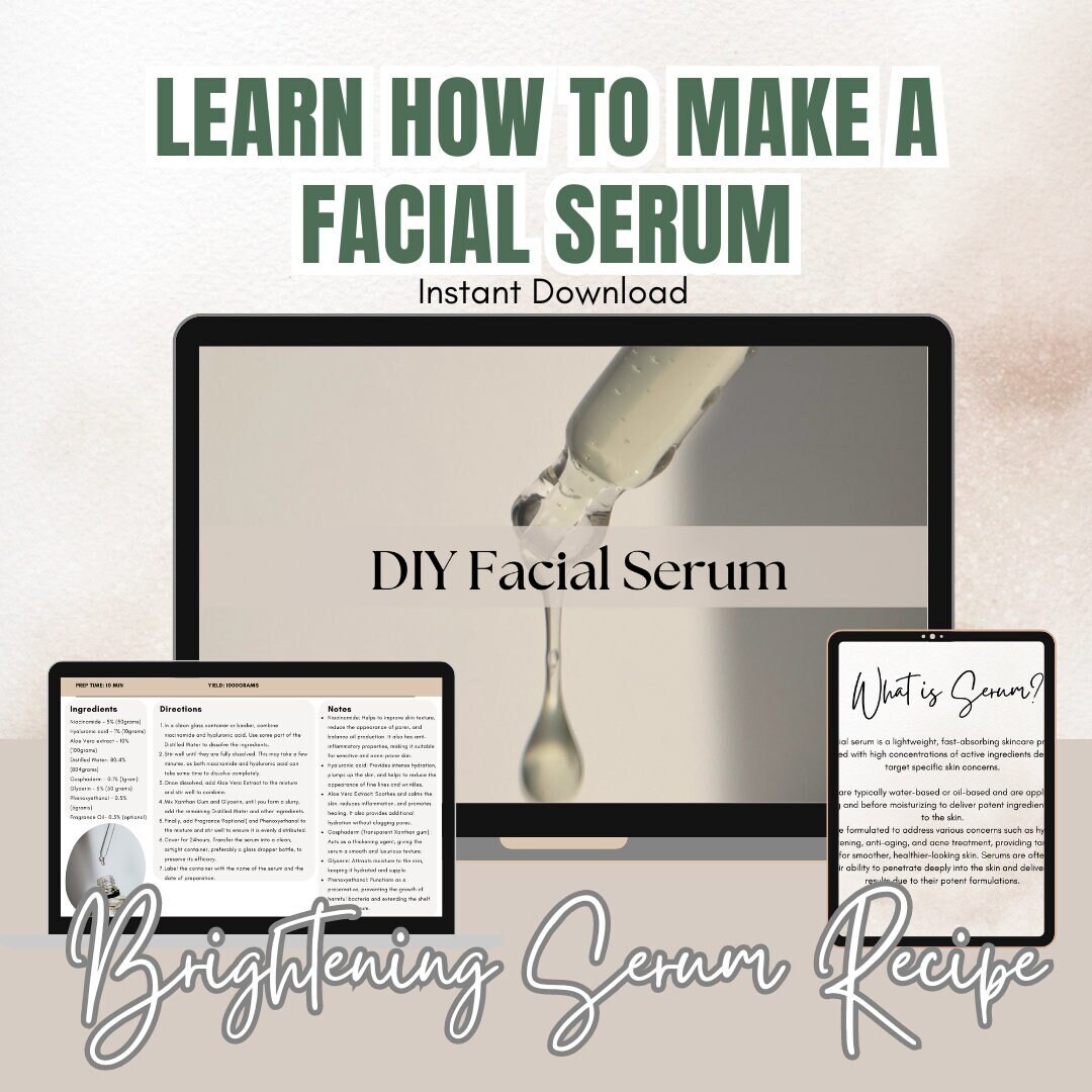 DIY Brightening Serum Recipe Serum Formulation Skincare Facial Serum ...