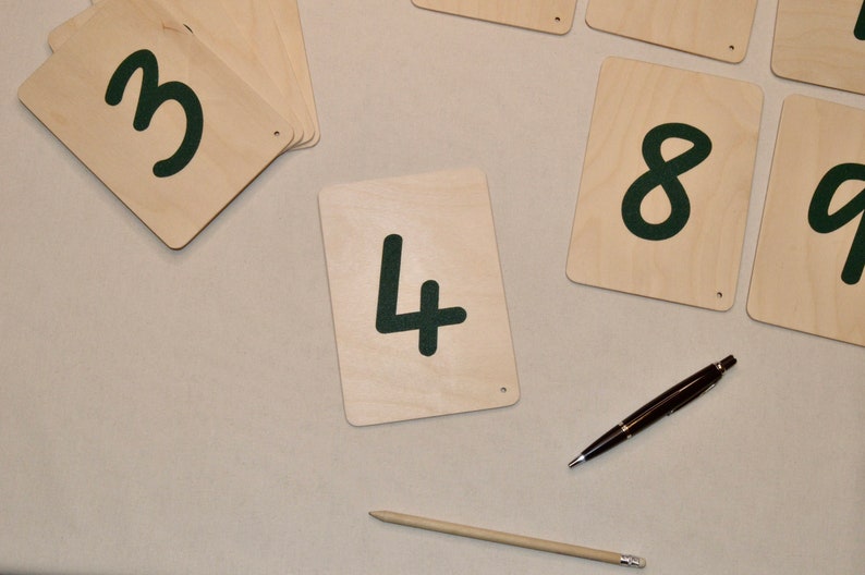 Montessori Sandpaper Numbers 0–10 – Wooden Number Cards, Tactile ...