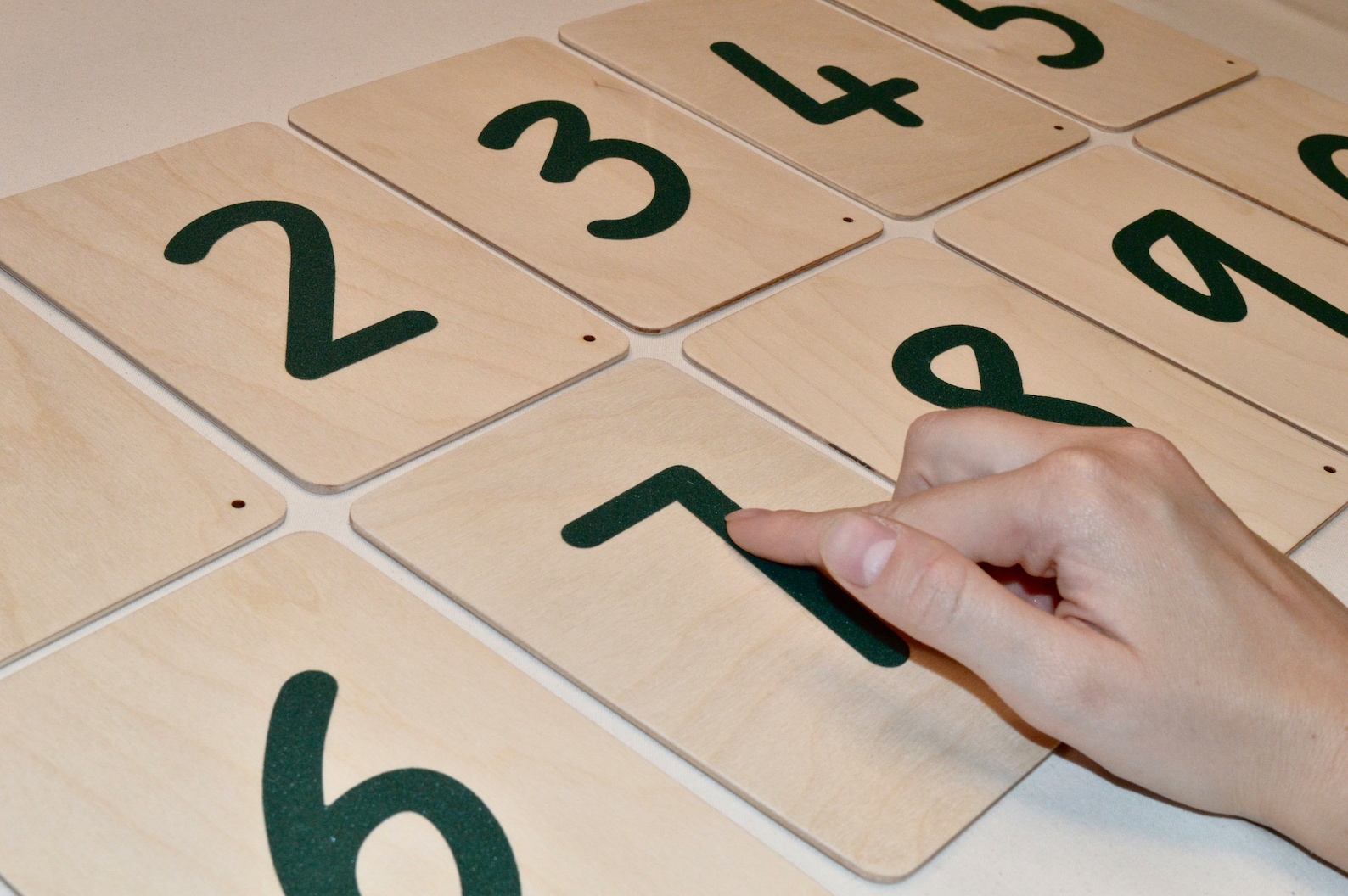 Montessori Sandpaper Numbers 0–10 – Wooden Number Cards, Tactile ...