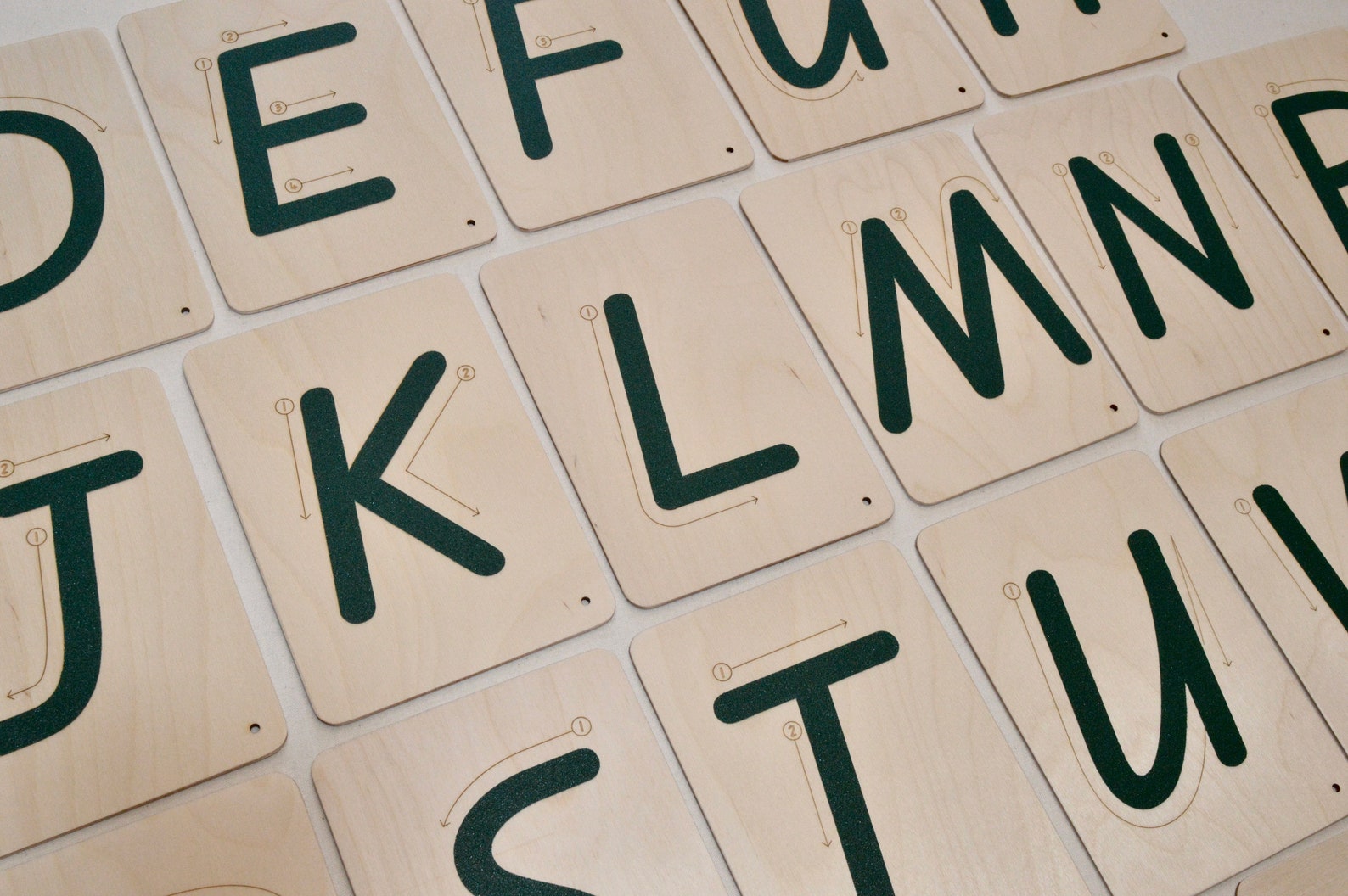 Wooden Alphabet Sandpaper English Tactile Handmade Letters Tracing ...