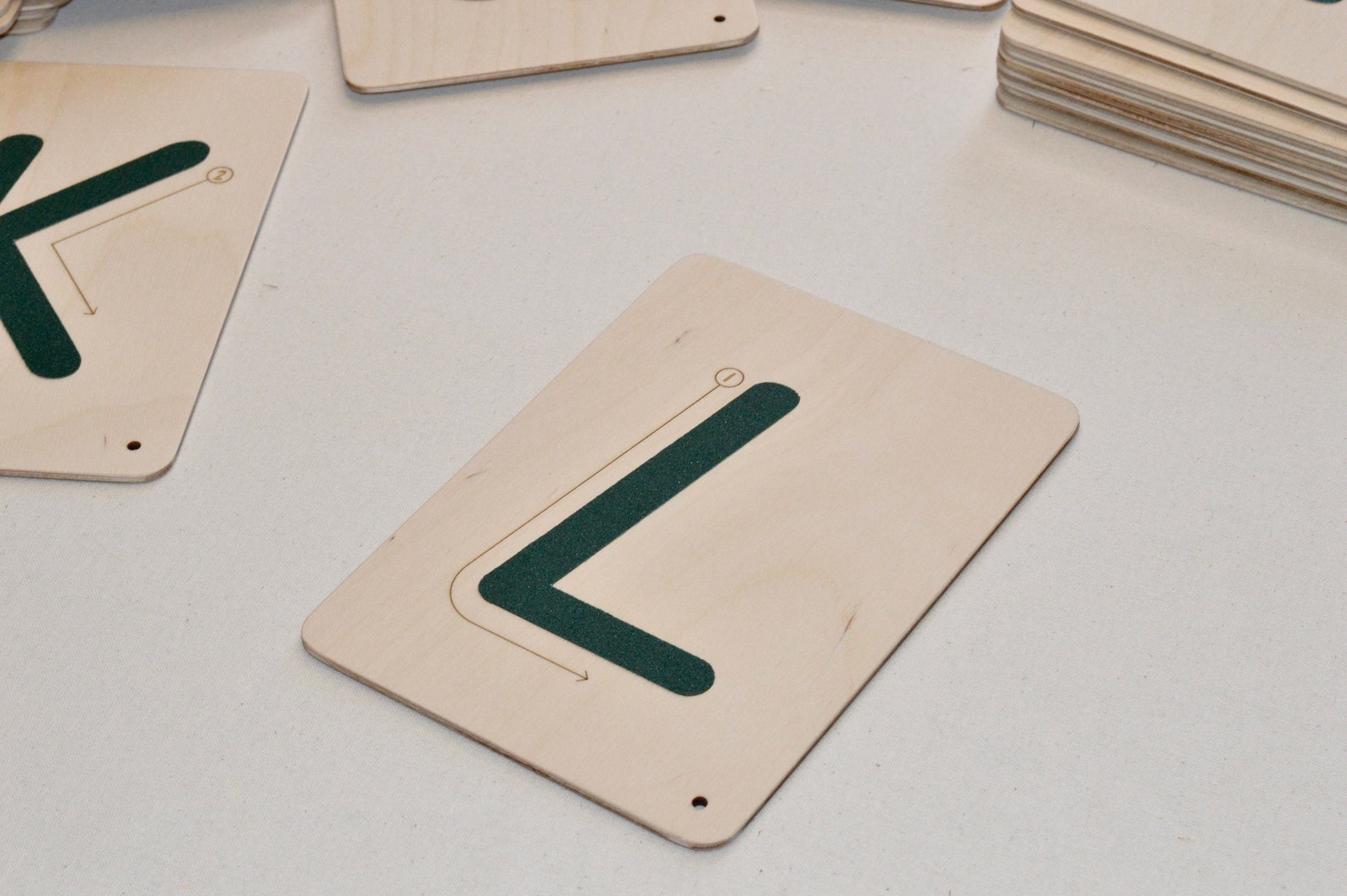 Wooden Alphabet Sandpaper English Tactile Handmade Letters Tracing ...