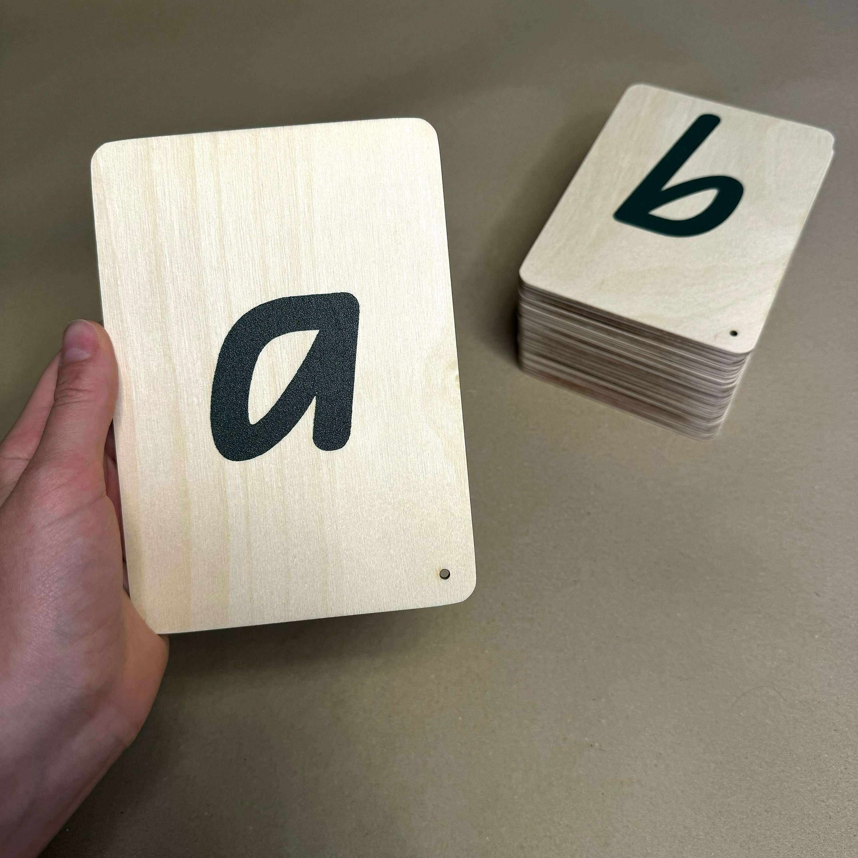 Wooden Alphabet Sandpaper English Tactile Handmade Letters Tracing ...